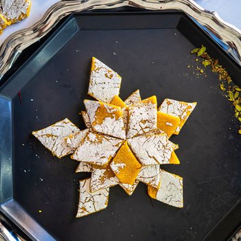 Kesar Kaju Katli (No Cook)