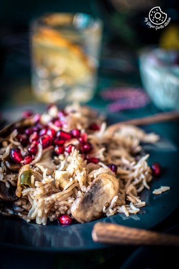Mushroom Pulao Recipe | Mushroom Rice (Pressure Cooker & Instant Pot ...