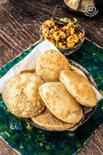 How to make Puri Bhaji - Poori Bhaji Recipe - Batata Bhaji Poori | My Ginger Garlic Kitchen