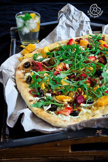 Corn Cream Cheese Flatbread with Orange Vinaigrette | My Ginger Garlic ...