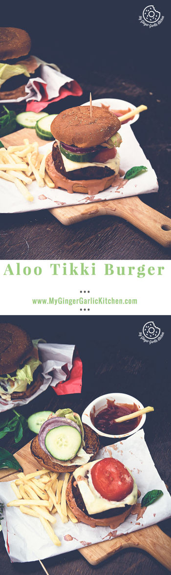 Aloo Tikki Burger Recipe | McAloo Tikki Burger | Aloo Patty Burger | My ...