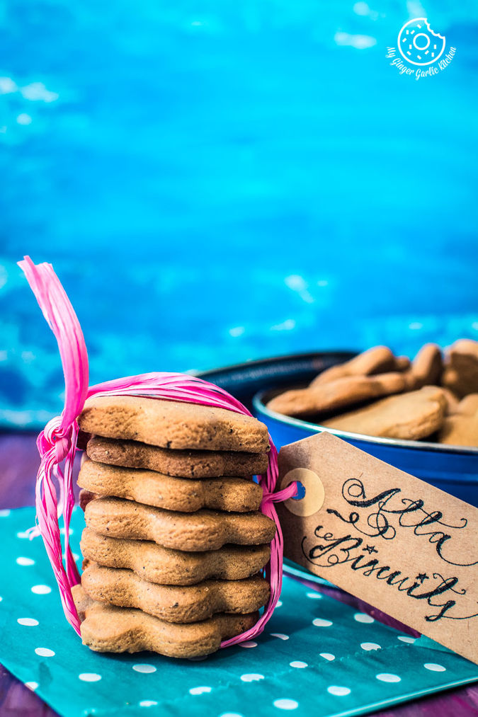 Atta Biscuits Recipe + Video | Eggless Whole Wheat Biscuits | My Ginger ...