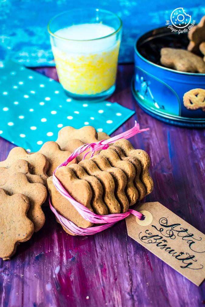 Atta Biscuits Recipe + Video | Eggless Whole Wheat Biscuits | My Ginger ...