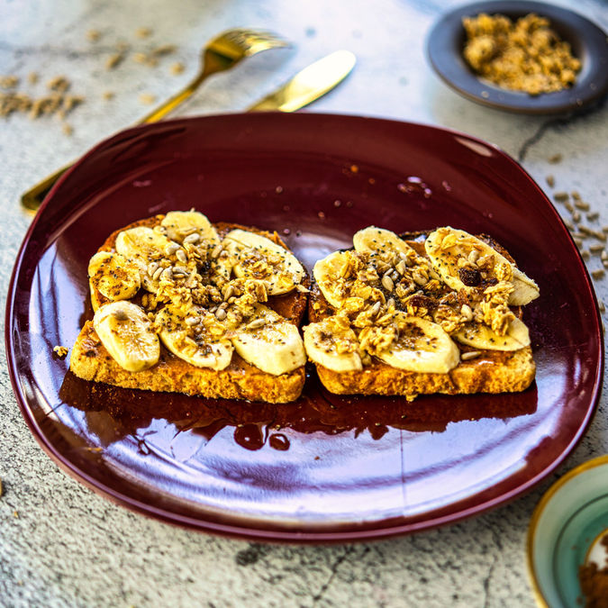 Peanut Butter Banana Toast - (Step-By-Step + Video Recipe)