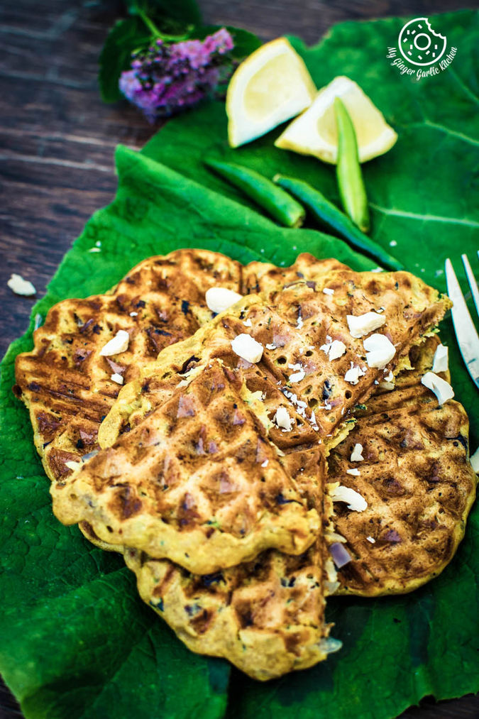 Spicy Zucchini Waffles Recipe | How to Make Waffled Besan Chilla | My ...