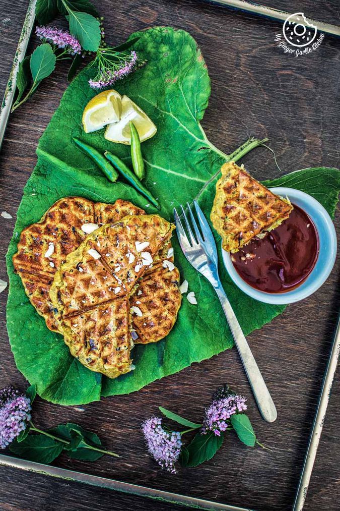 Spicy Zucchini Waffles Recipe | How to Make Waffled Besan Chilla | My ...