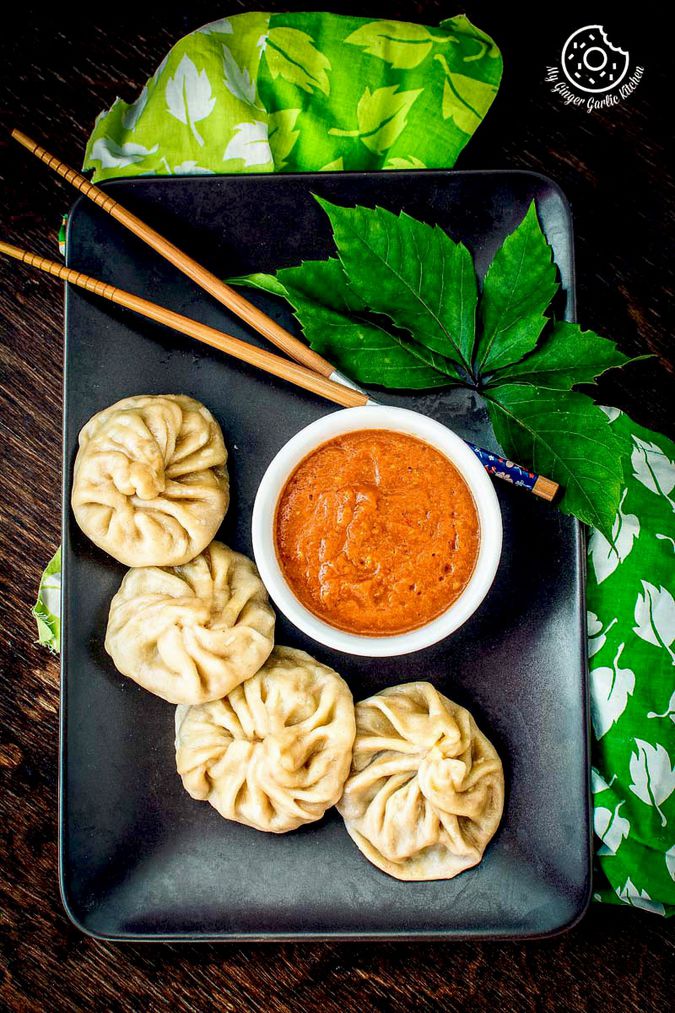 Veg Momoms | Dim Sum | Vegetable Momos Recipe With Spicy Chili Chutney ...