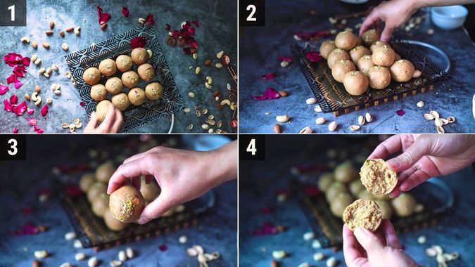 Atta Ladoo - Wheat Ladoo (Step-By-Step + Video Recipe) | My Ginger ...