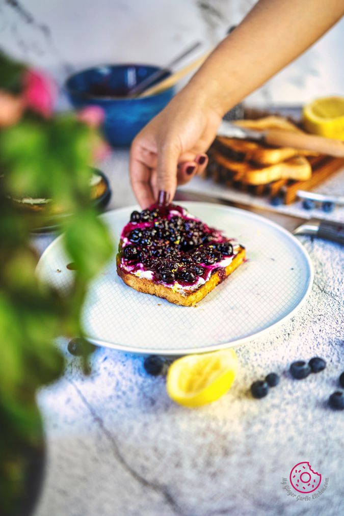 Blueberry Toast - (Step-By-Step + Video Recipe) | My Ginger Garlic Kitchen