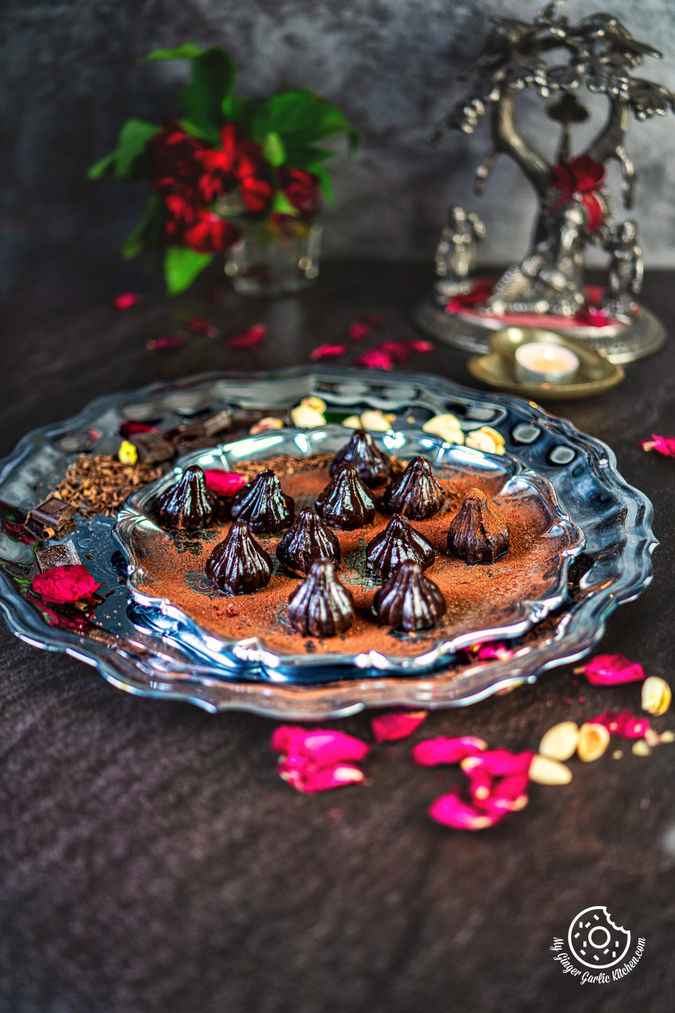 Chocolate Modak (Step-By-Step + Video Recipe) | My Ginger Garlic Kitchen