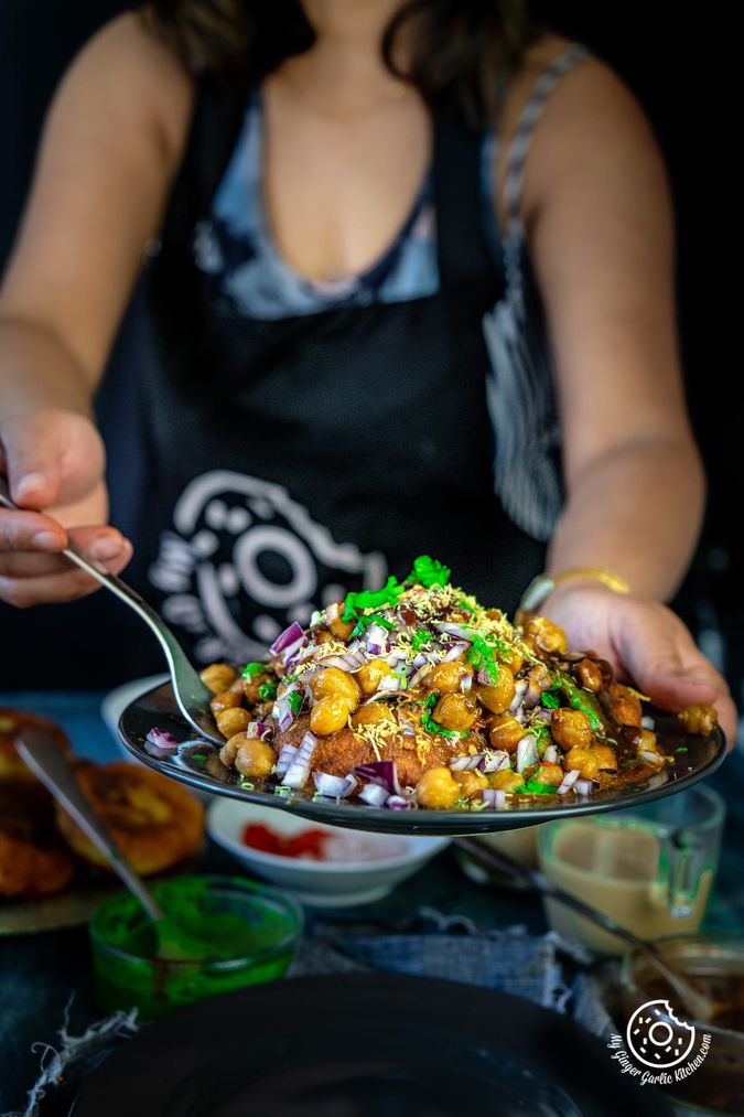 Chole Aloo Tikki Chaat Recipe - Tikki Chole (North Indian Street Food ...