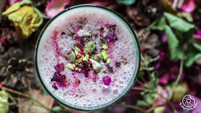 Gulkand Lassi Recipe - How To Make Rose Lassi | My Ginger Garlic Kitchen