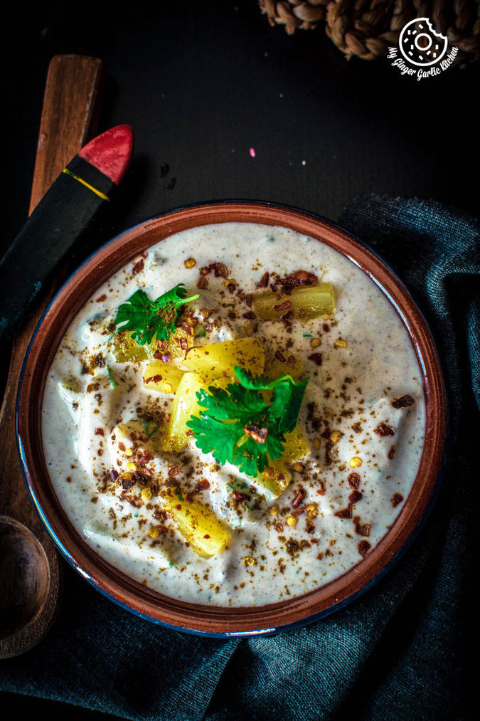 Pineapple Raita Recipe (Step by Step Photo + Video)- Ananas Raita | My ...