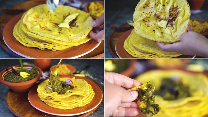 Makki Ki Roti - Makki Di Roti (Maize Flour Flatbread) | My Ginger ...