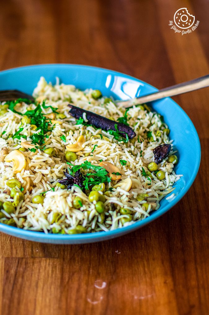 Matar Pulao (Pan, Pressure Cooker, and Instant Pot Recipe) | My Ginger ...