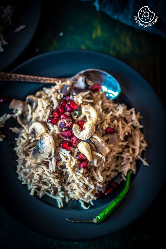 Mushroom Pulao Recipe | Mushroom Rice (Pressure Cooker & Instant Pot ...