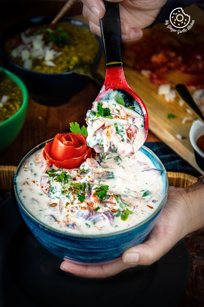 Onion Tomato Raita Recipe + Video | How to Make Onion Tomato Raita | My ...