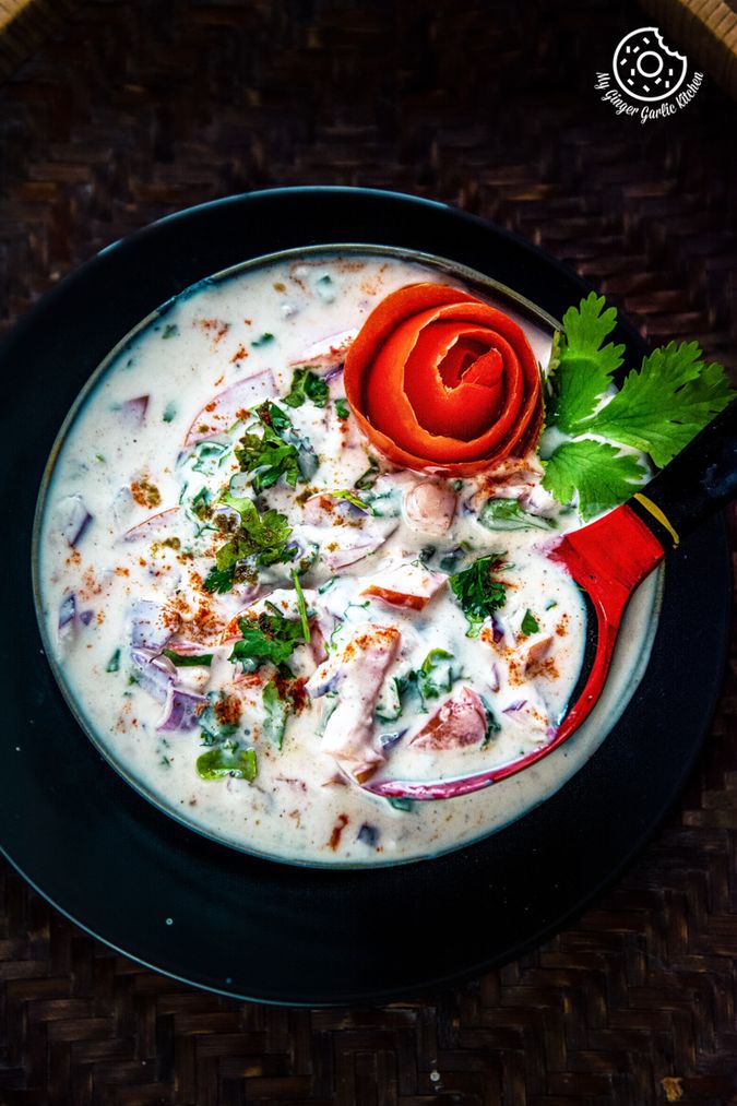 Onion Tomato Raita Recipe + Video | How to Make Onion Tomato Raita | My ...