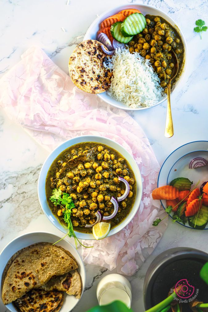 Palak Chole - Spinach with Chickpeas (Step-By-Step + Video) | My Ginger ...