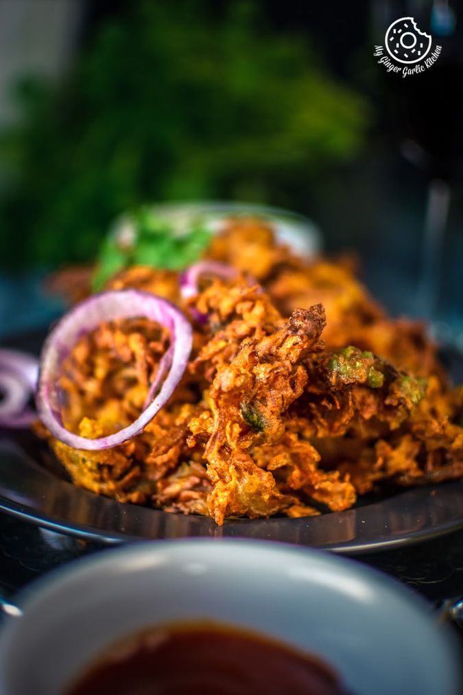 Onion Pakoda Recipe + Video | Crispy Onion Fritters Indian Style | My ...