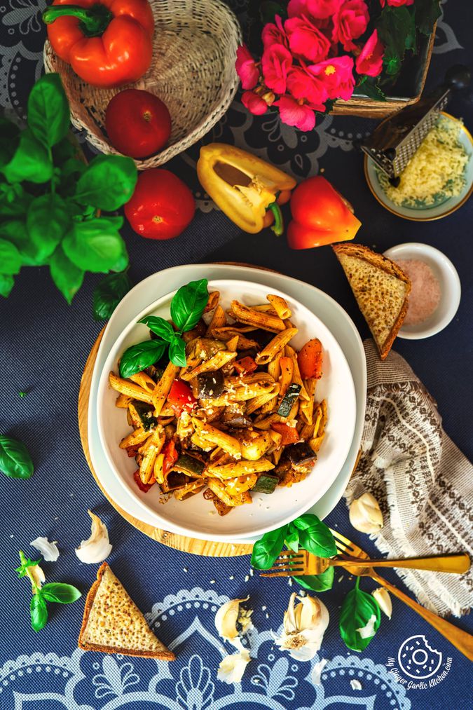 Ratatouille Pasta (Step-By-Step + Video Recipe) | My Ginger Garlic Kitchen
