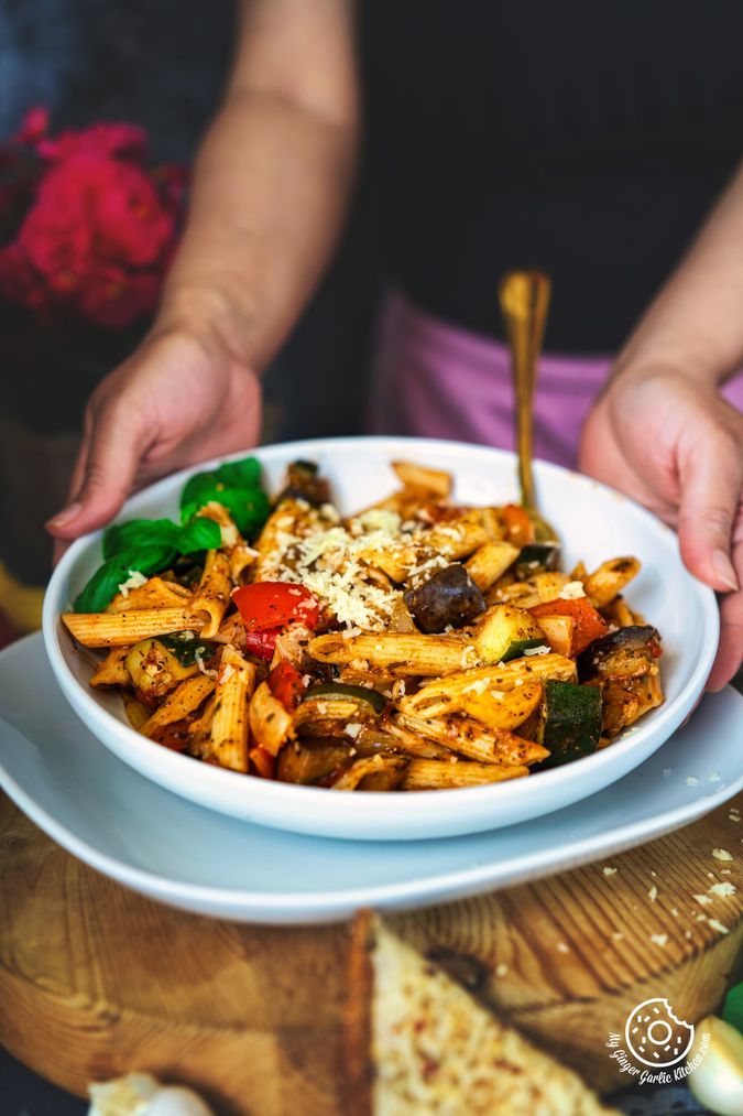 Ratatouille Pasta (Step-By-Step + Video Recipe) | My Ginger Garlic Kitchen