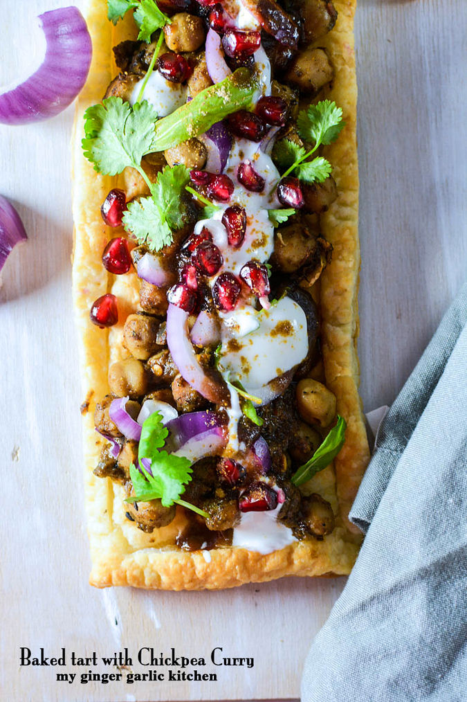 Baked Tart with Chickpea Curry and Tamarind Chutney | My Ginger Garlic ...