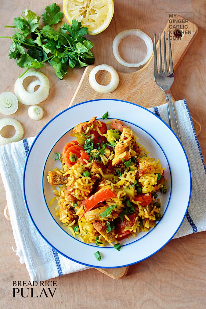 Bread Rice Pulav Recipe | Rice Pulao With Bread | My Ginger Garlic Kitchen