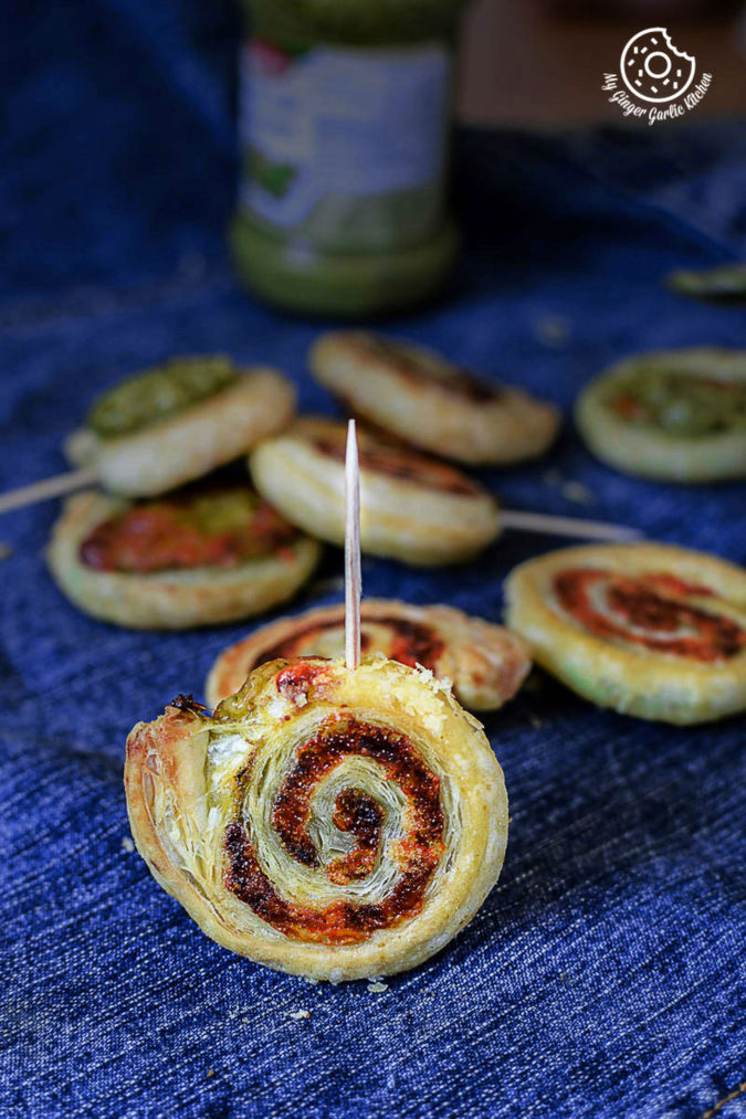 Puff Pastry Cheese and Pesto Swirls Recipe (Easy Appetizer) | My Ginger ...