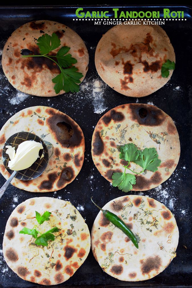Tandoori Garlic Roti Recipe (Step By Step) | How To Make Tandoori Roti ...