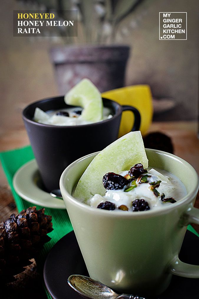 Honeyed Honey Melon Raita | My Ginger Garlic Kitchen