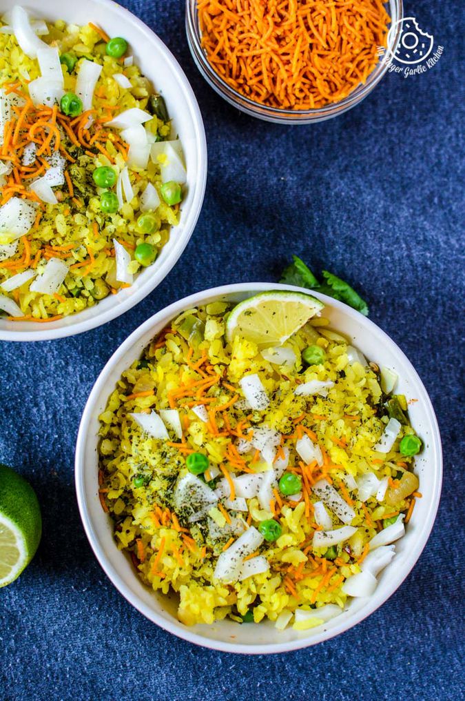 Indori Poha Recipe (Step by Step Photo + Video) | Beaten Rice Fry | My ...