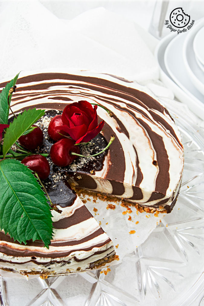 Zebra Cheesecake Recipe + Video (No-Bake, Easy, Gluten Free) | My ...