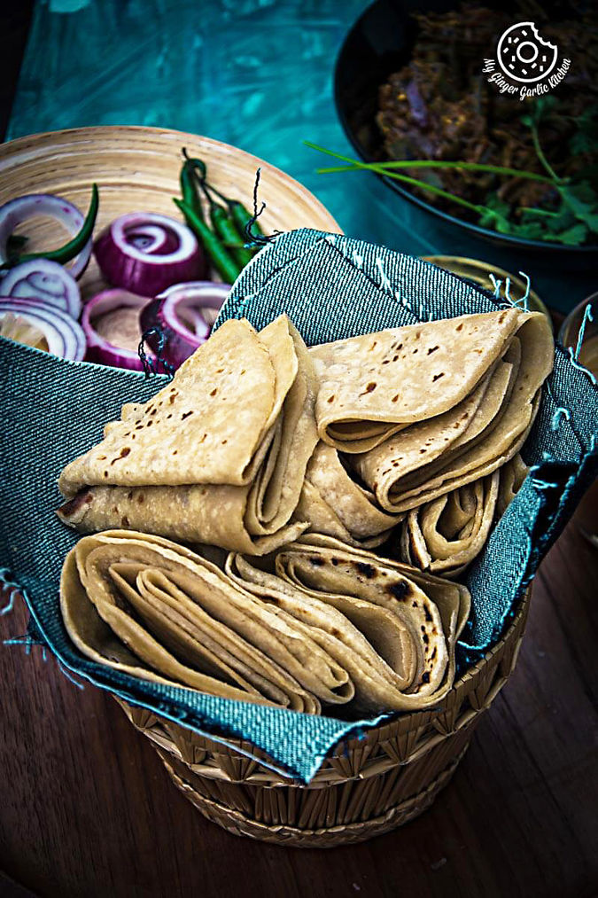 Achaari Dahi Bhindi with Duppad Roti - Pad Wali Roti | My Ginger Garlic ...