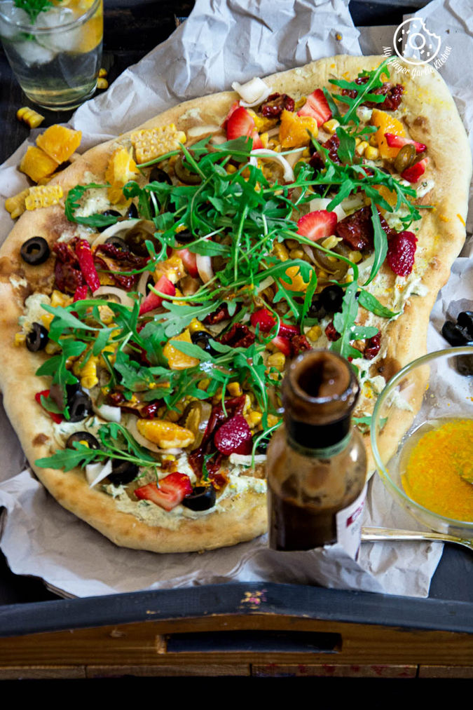 Corn Cream Cheese Flatbread with Orange Vinaigrette | My Ginger Garlic ...