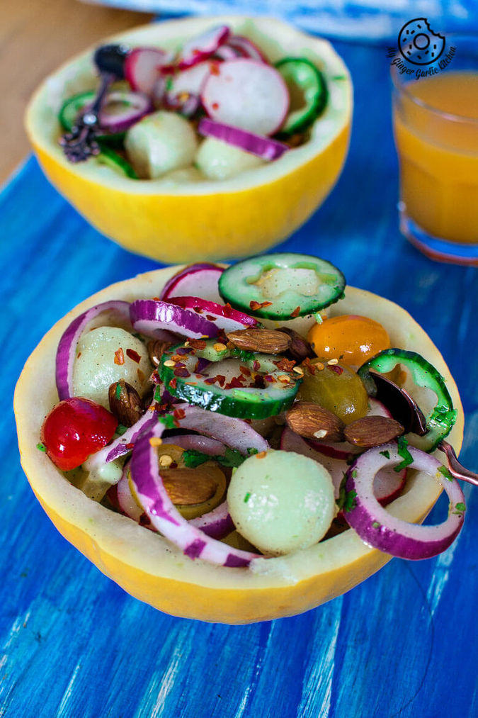 Honeydew Melon Radish Salad Bowls | My Ginger Garlic Kitchen