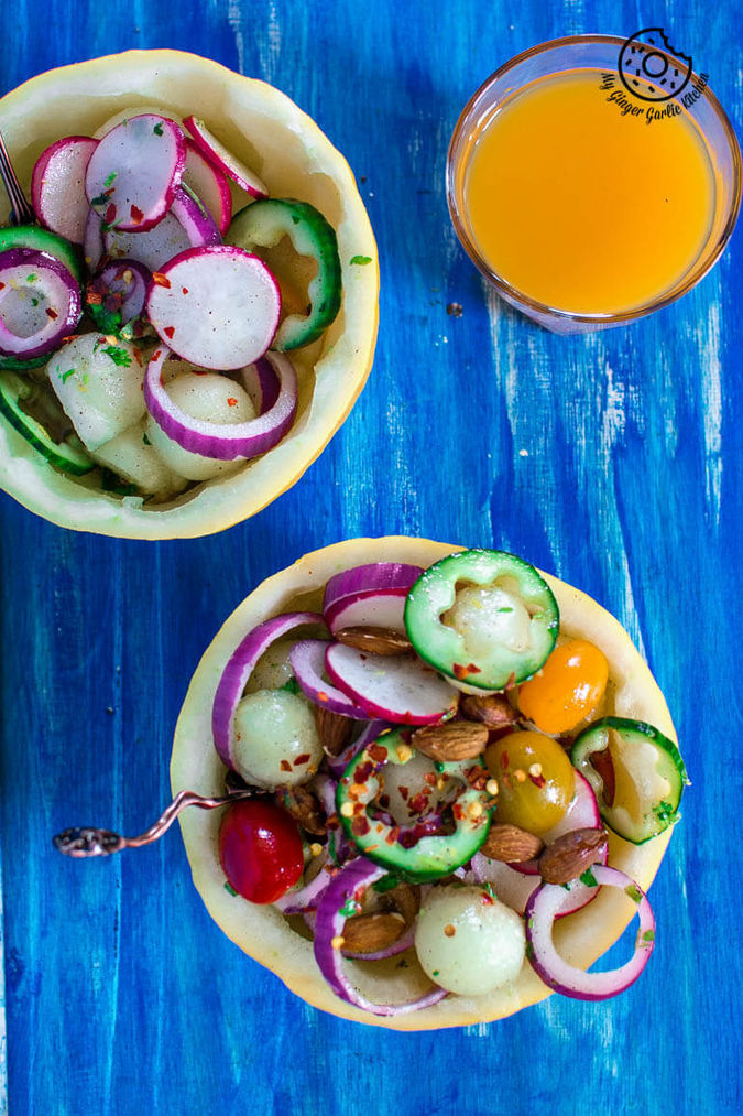 Honeydew Melon Radish Salad Bowls | My Ginger Garlic Kitchen
