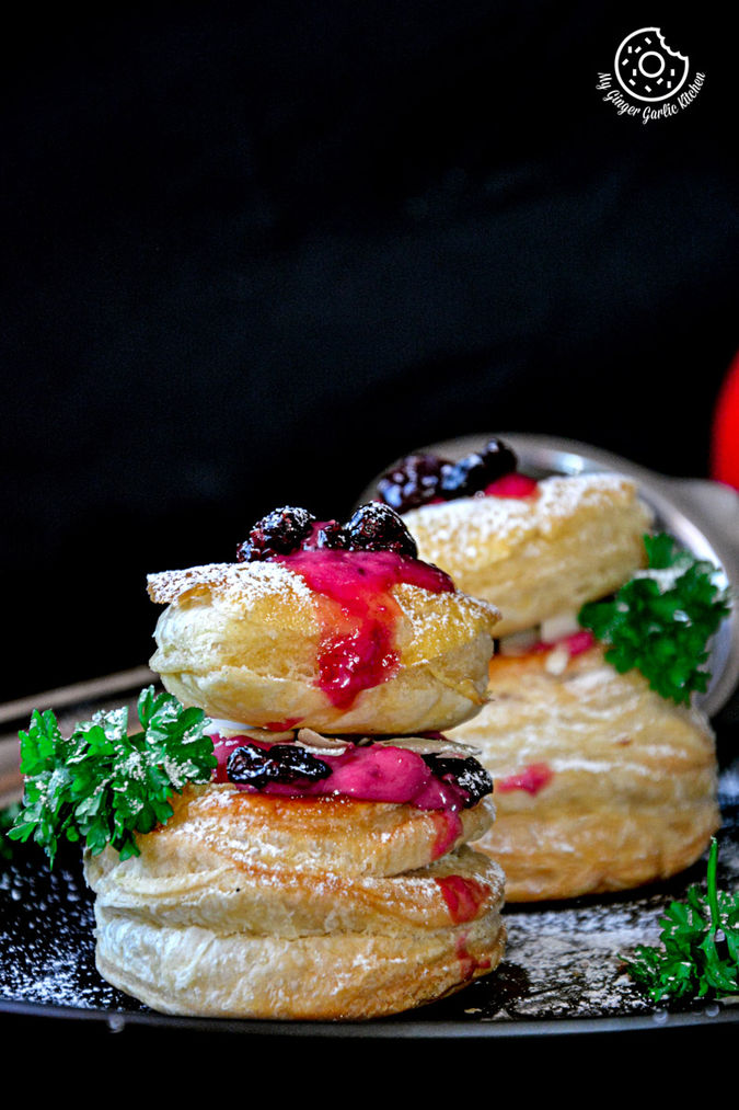 Raspberry Crème Fraîche Puff Pastry | My Ginger Garlic Kitchen