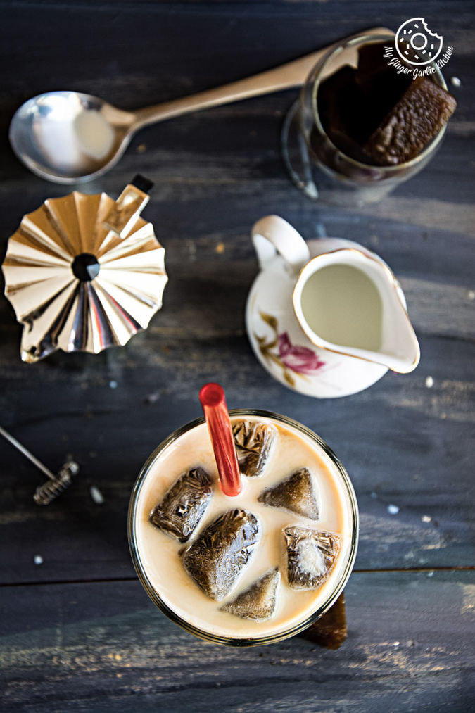 Vanilla Iced Mocha With Coffee Ice Cubes (Video) | My Ginger Garlic Kitchen