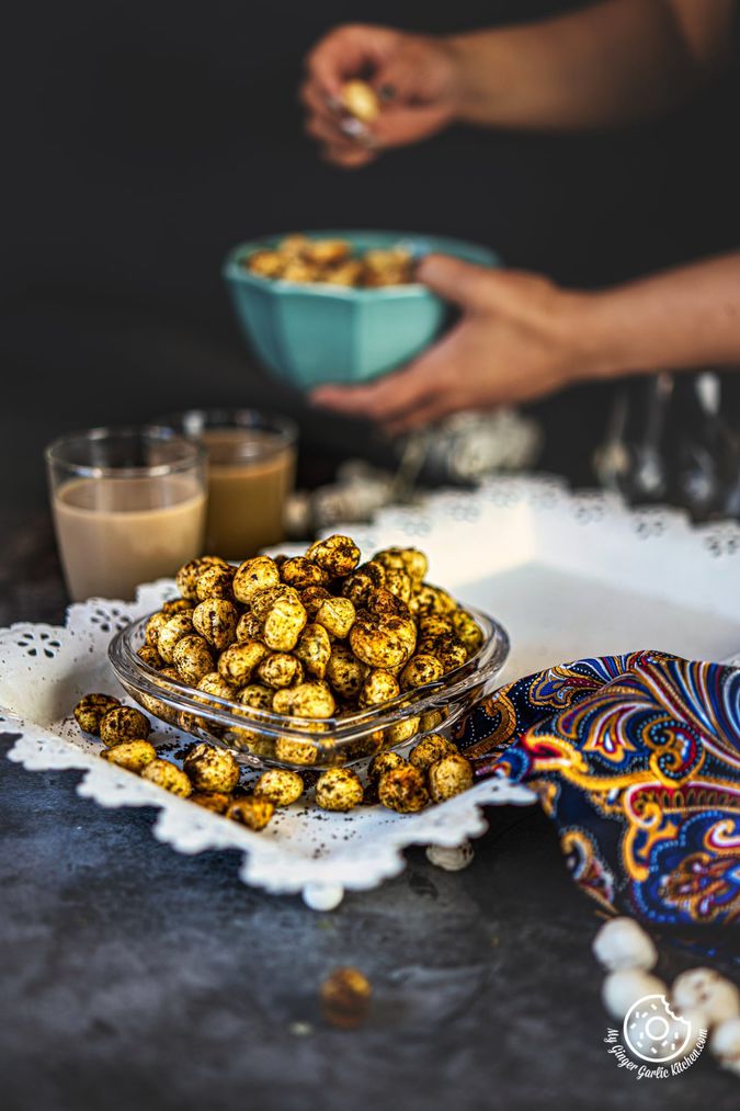 Roasted Makhana Recipe - Spicy Roasted Fox Nuts | My Ginger Garlic Kitchen