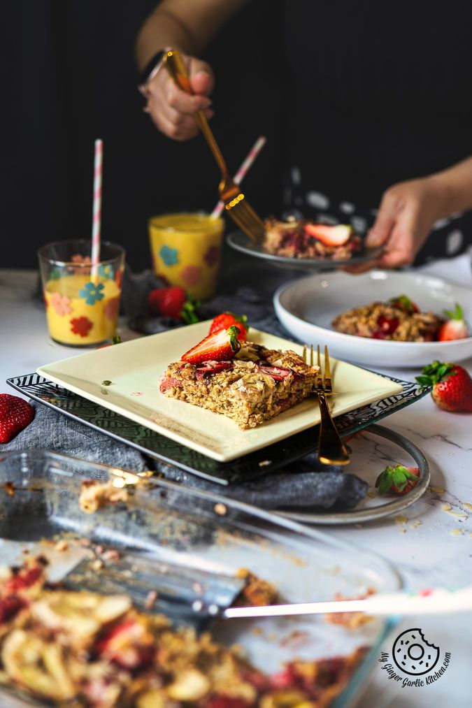Strawberry Baked Oatmeal - (Step-By-Step + Video Recipe) | My Ginger ...