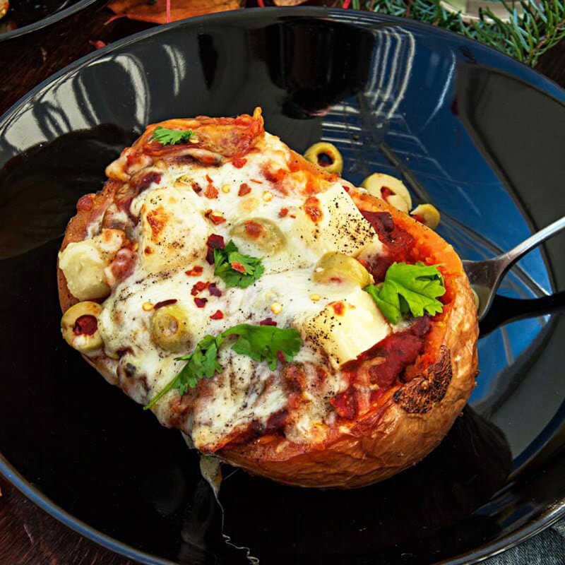 Butternut Spaghetti Squash Pineapple Bean Boats