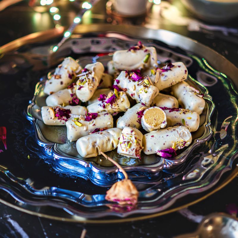 Chocolate Coated Badam Burfi Roll (Step-By-Step + Video Recipe)