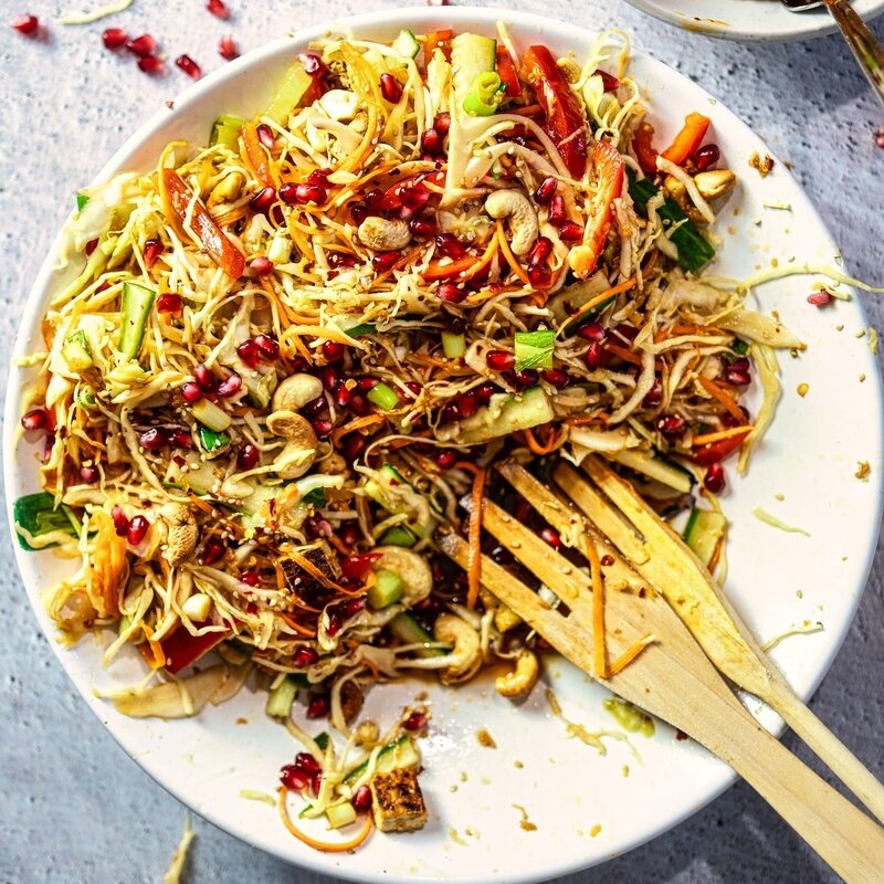 Crunchy sesame lime cabbage salad