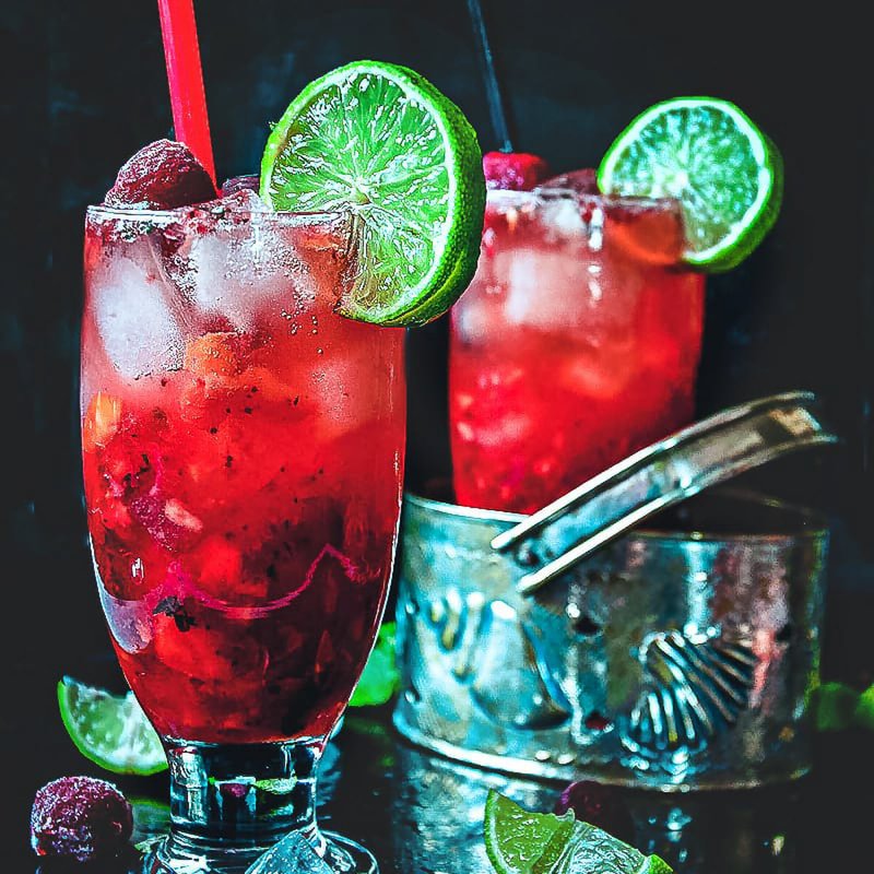 Dark Rum Strawberry Mango Mojito Recipe | Dark Rum Cocktail at Home