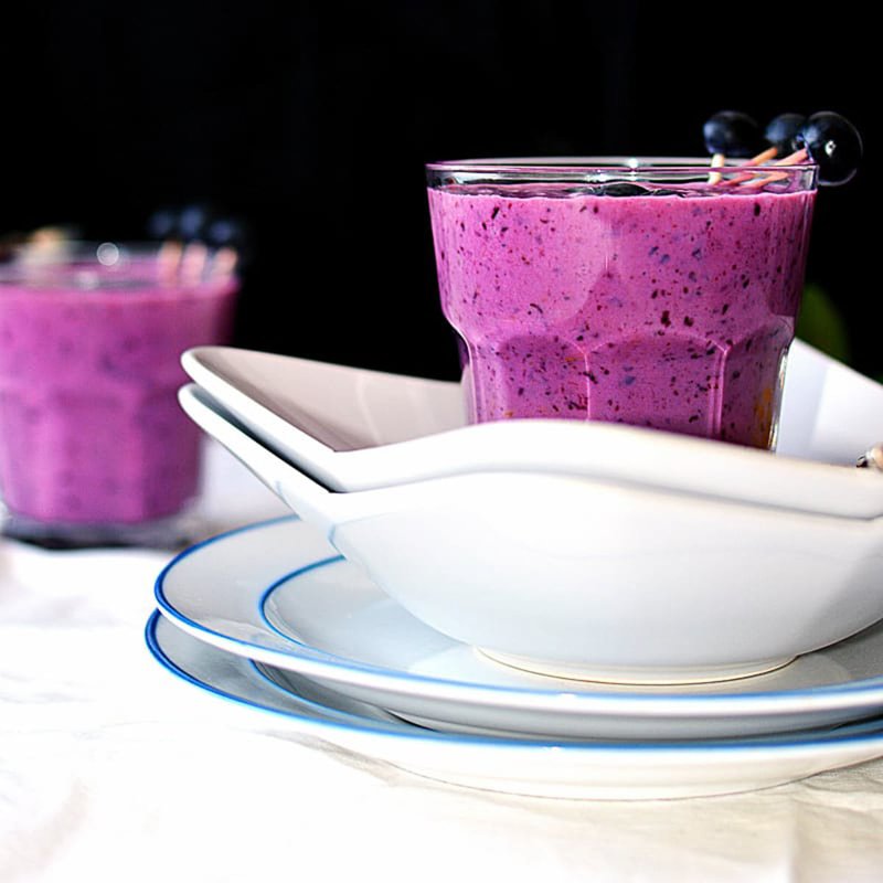 Banana Blueberry Lassi Recipe (Step By Step) - Flavoured Yogurt Drink