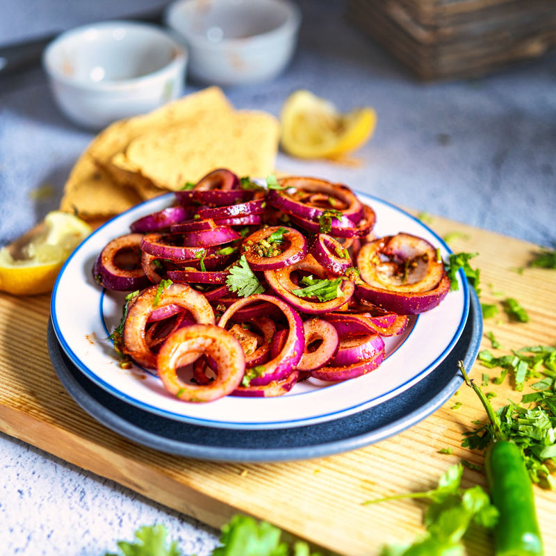 Laccha Onion - Lachha Pyaaz (Step-By-step + Video Recipe)