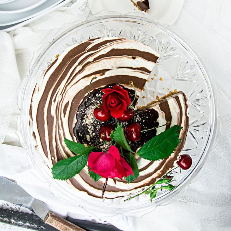 Zebra Cheesecake Recipe + Video (No-Bake, Easy, Gluten Free)