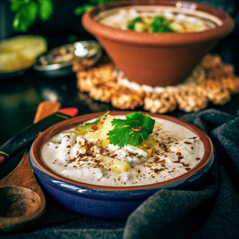 Pineapple Raita Recipe (Step by Step Photo + Video)- Ananas Raita