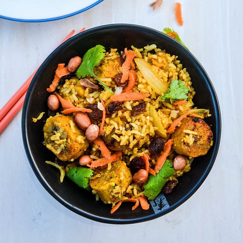 Rajasthani Gatta Pulav Recipe + Video | Gatta Pulao | Gatte Ka Pulao